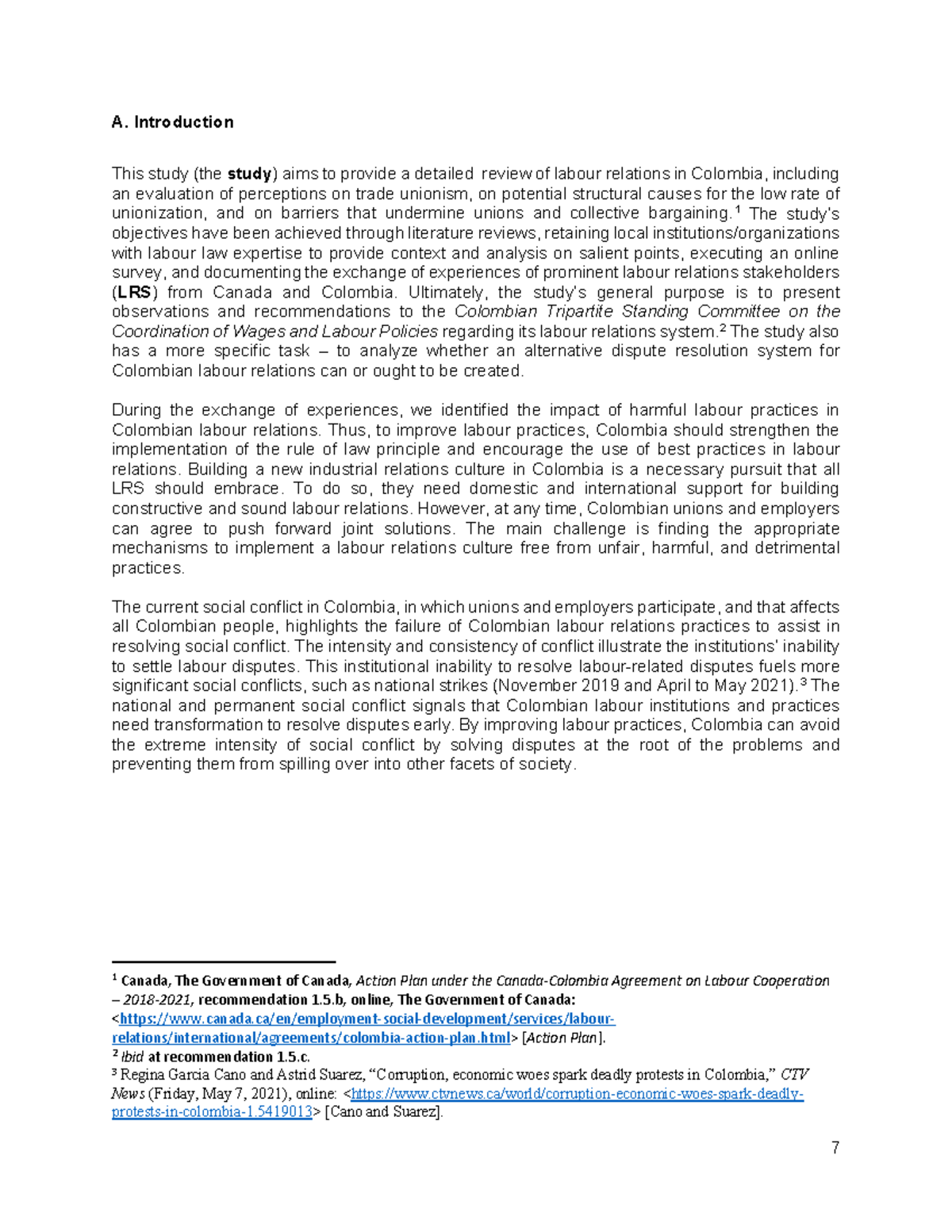 Building Constructive and Sound Labour Relations in Colombia - 7 A ...