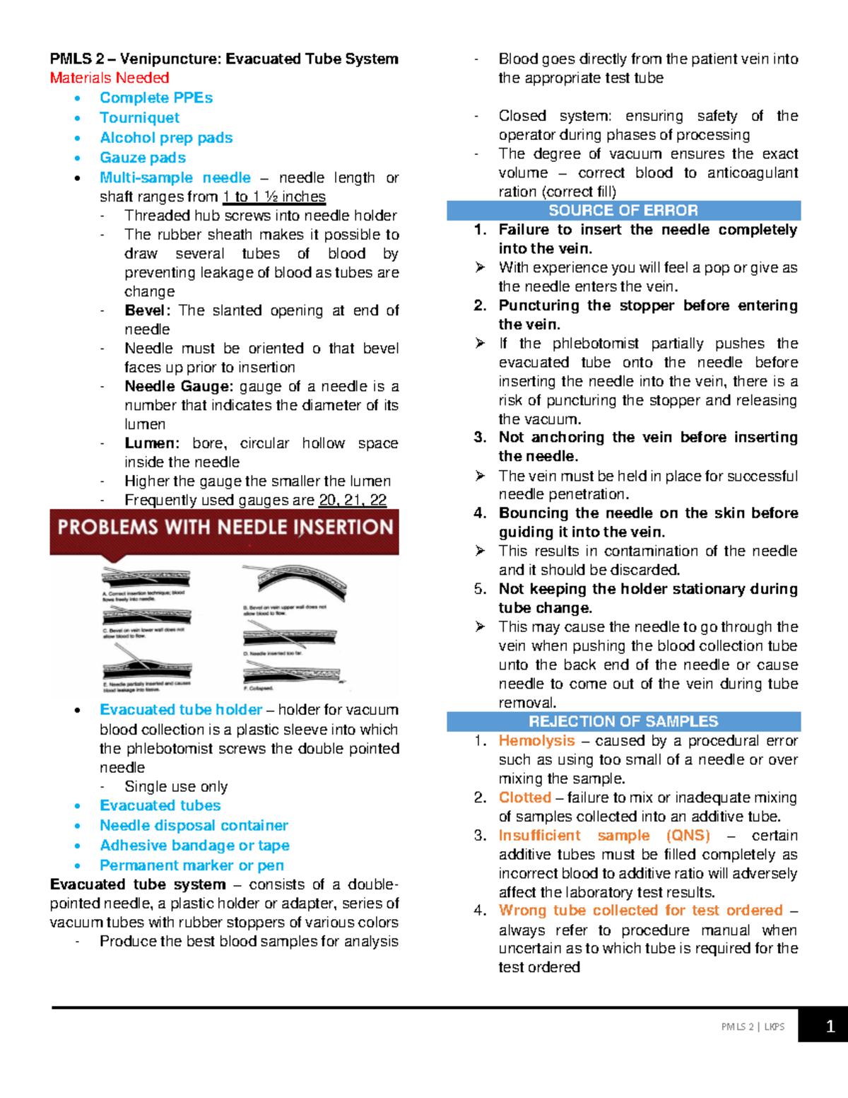 PRINCIPLES IN MEDICAL LAB SCIENCE 1 LAB - PMLS 2 | LKPS 1 PMLS 2 ...
