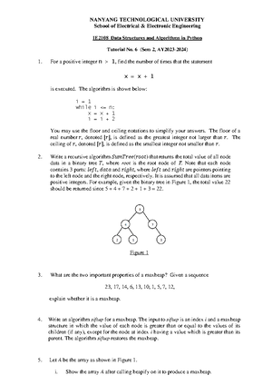 IE2108 Weekly Study Guide - TEACHING PLAN FOR AY2023/24 SEM 1 1 Last update: 01 Aug 2023 IE ...