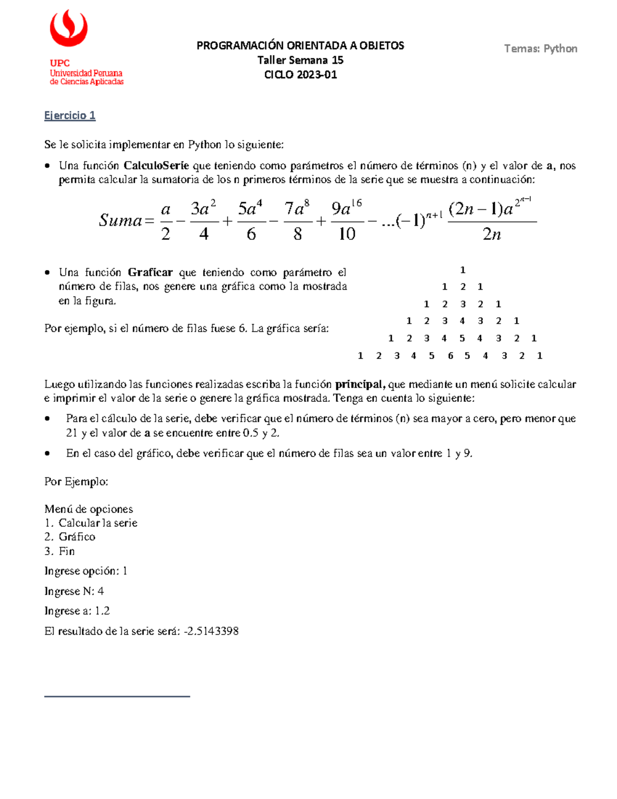 Semana 15 Ejercicios - PROGRAMACIÓN ORIENTADA A OBJETOS Taller Semana ...