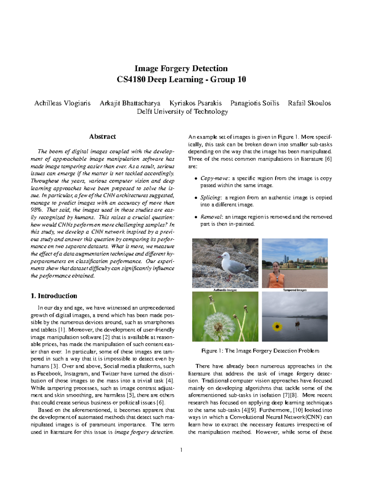 Group 10-Image Forgery Detection report - Image Forgery Detection ...