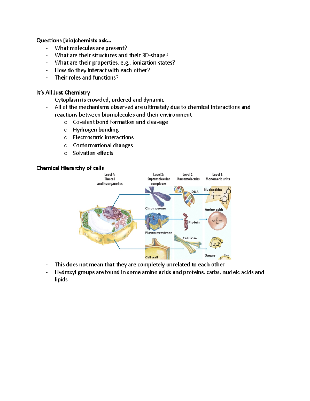 (1) Introduction note - Questions (bio)chemists ask... - What molecules ...