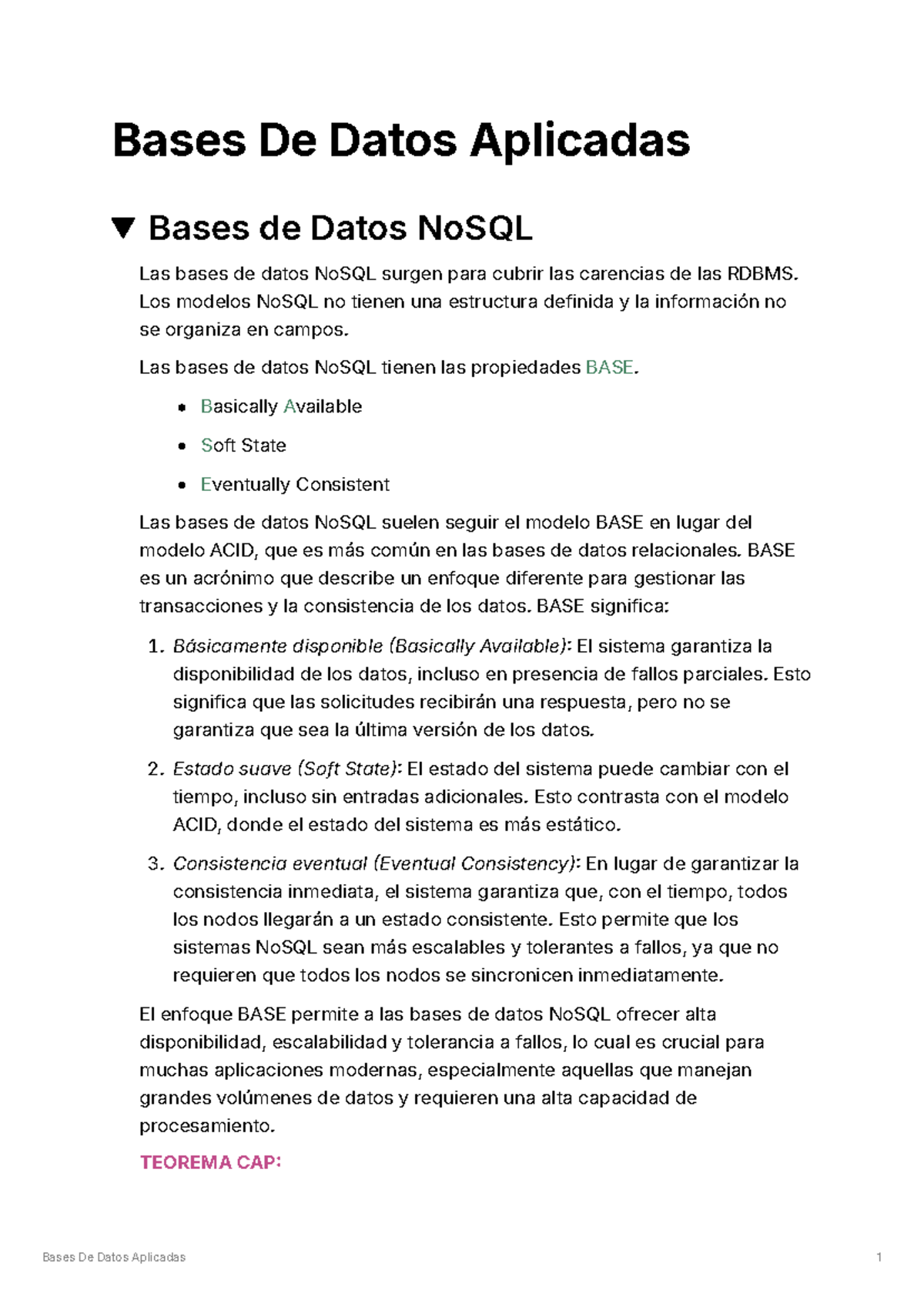 Bases De Datos Aplicadas - 2do parcial - Bases De Datos Aplicadas Bases ...