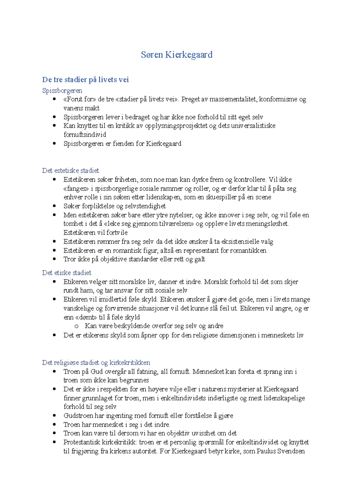 Søren Kierkegaard - Søren Kierkegaard De tre stadier på livets vei ...