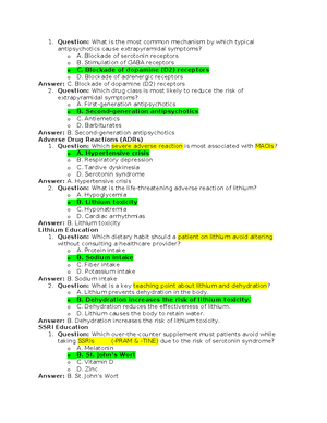 Heart Failure and Dysrhythmia blueprint practice questions - 1 client ...