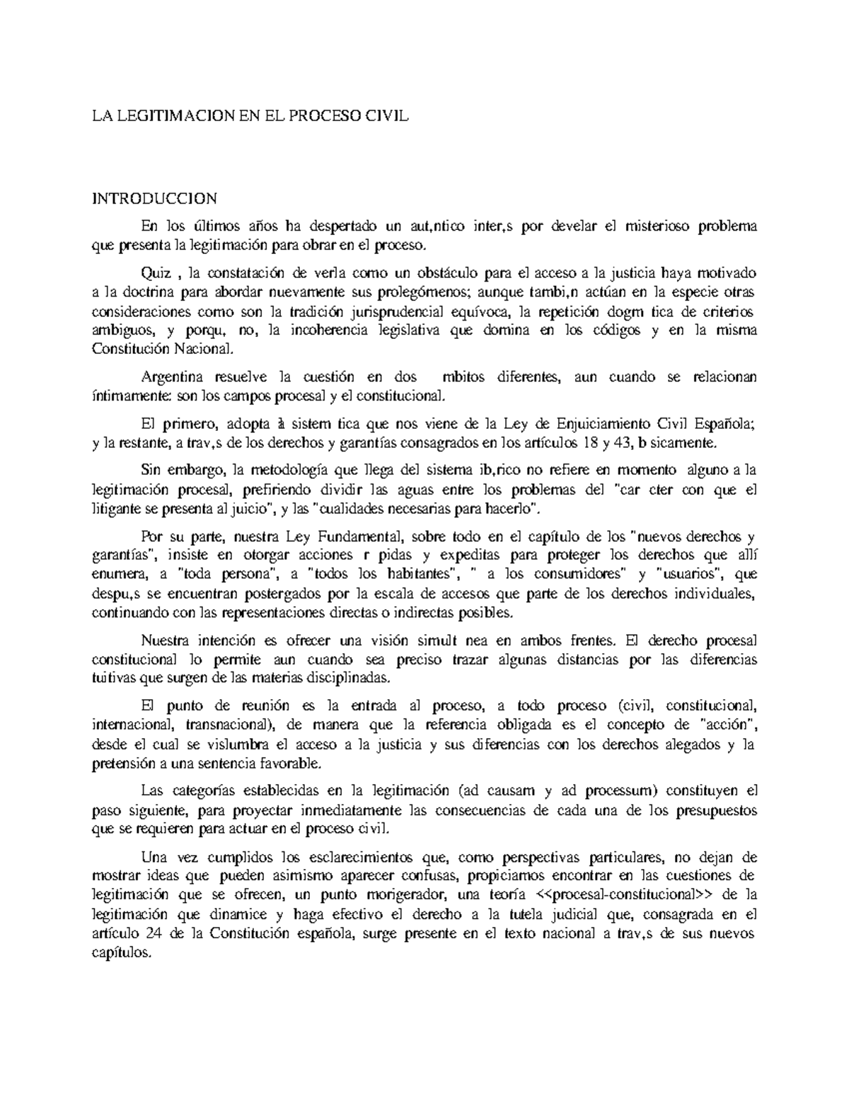 Legitimacion proceso - Gozaini-desbloqueado - LA LEGITIMACION EN EL ...