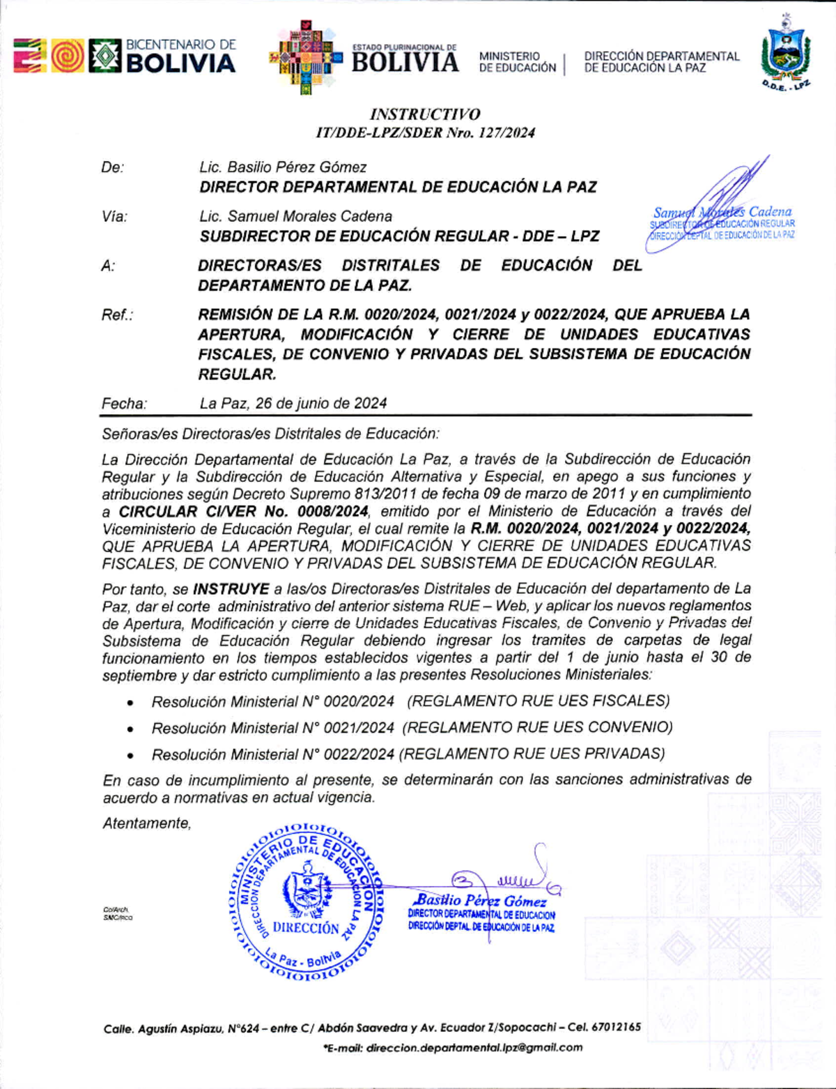 Instructivo SDER 127 2024 Apertura DE U.E. LIC Lorenzo - BICENTENARIO ...