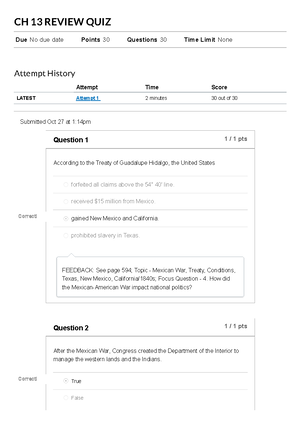 1301 QUIZ 2 Foner - Quiz questions and answers - HIST 1301 - HCC - Studocu