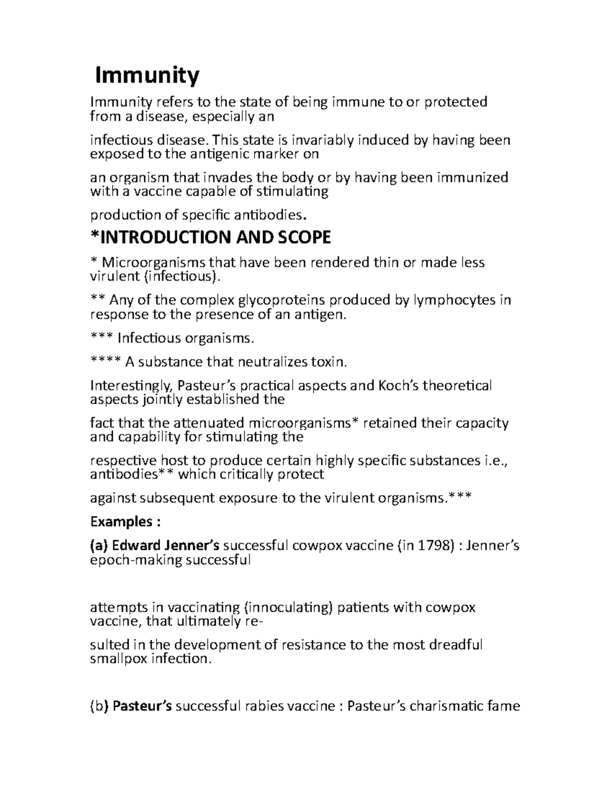 Immunity and Medical Microbiology - Immunity Immunity refers to the ...