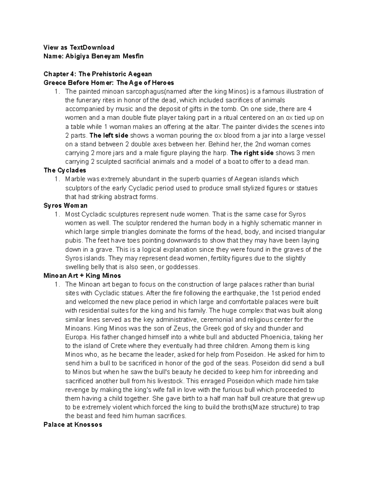 4 - chapter 4 summary of Art through the ages by Fred S. Kleiner ...