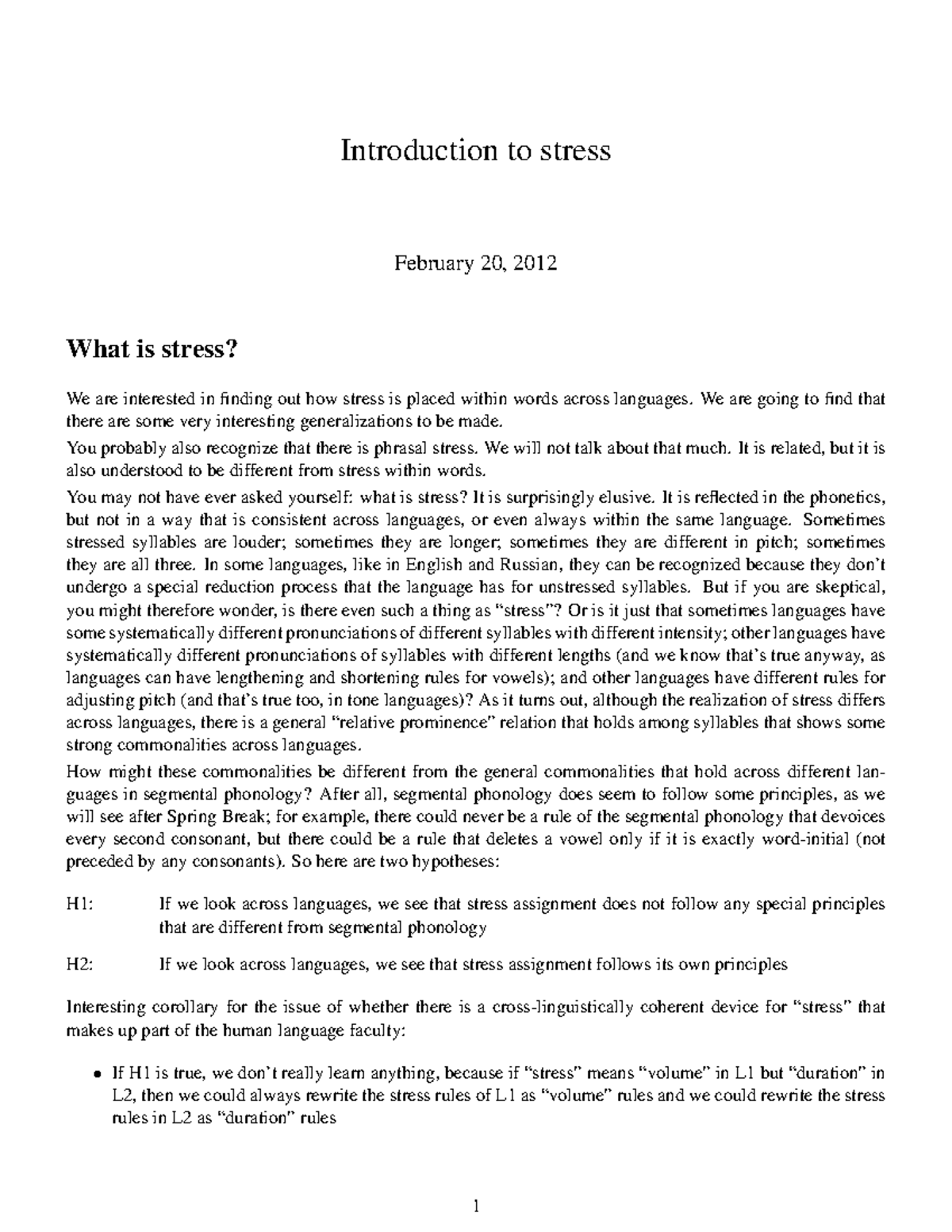 Introduction To Stress Introduction To Stress February 20 2012 What