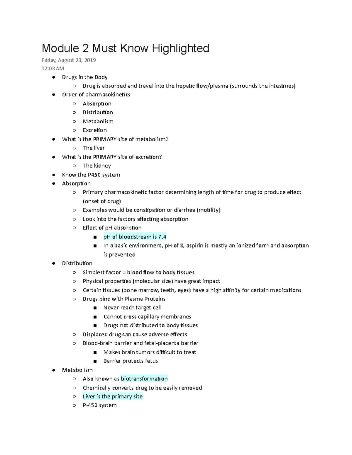 Module 2 Must Know Highlighted - Module 2 Must Know Highlighted Friday ...