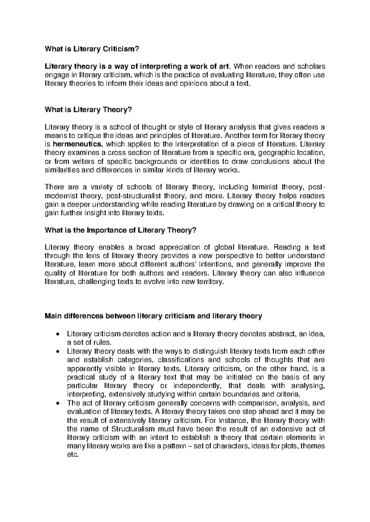 Literary theories in brief - What is Literary Criticism? Literary ...