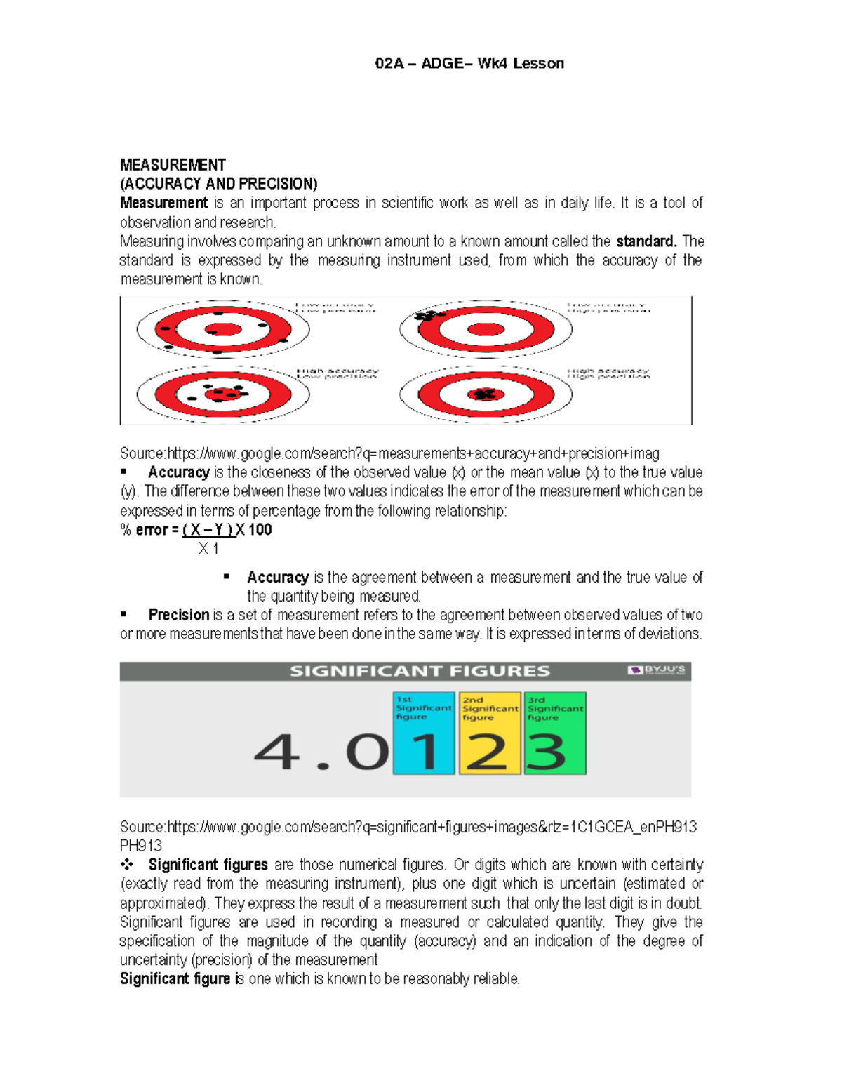 WEEK4- Accuracy AND Precision - 02A – ADGE– Wk4 Lesson MEASUREMENT ...