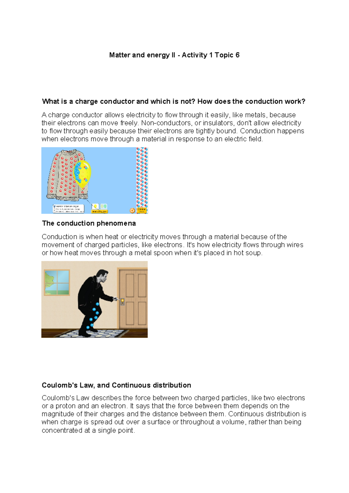 Matter and energy Act 1 Topic 6 - Matter and energy II - Activity 1 ...