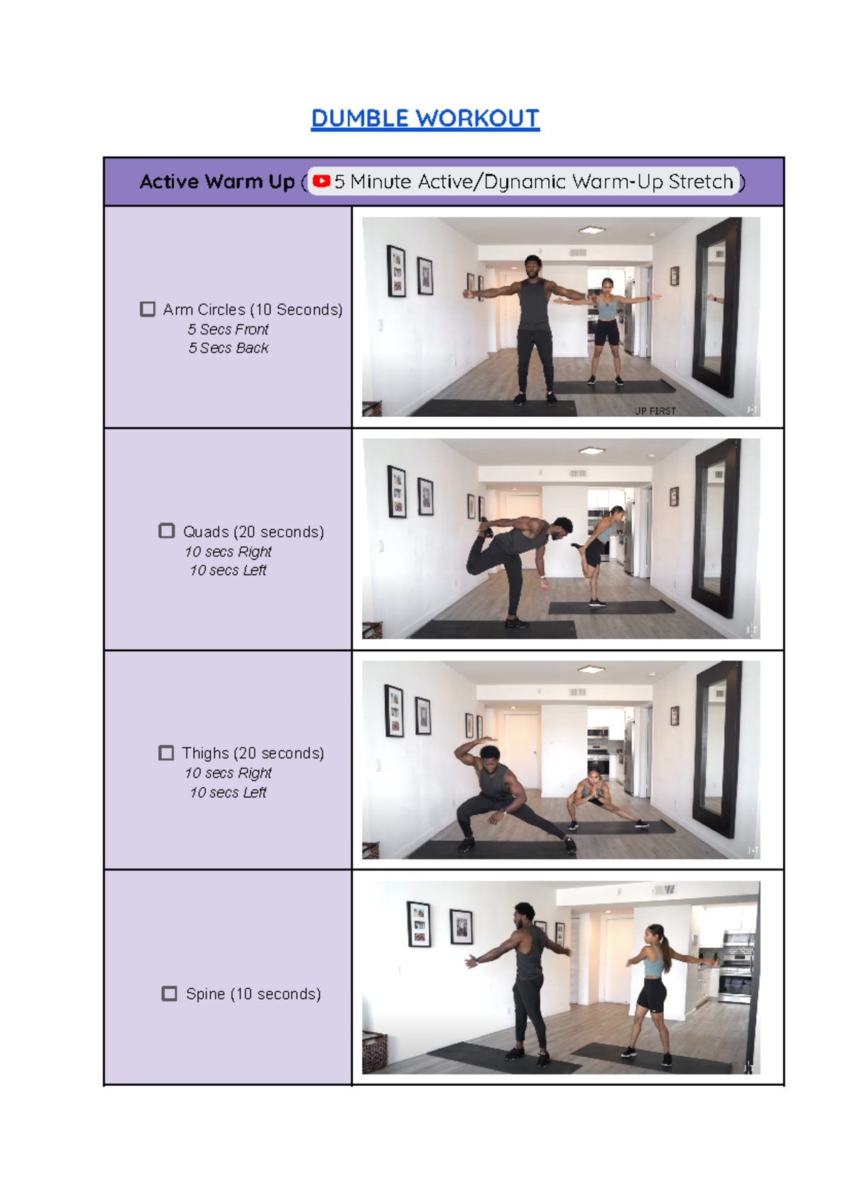 Dumble workout routine - DUMBLE WORKOUT Active Warm Up ( 5 Minute ...