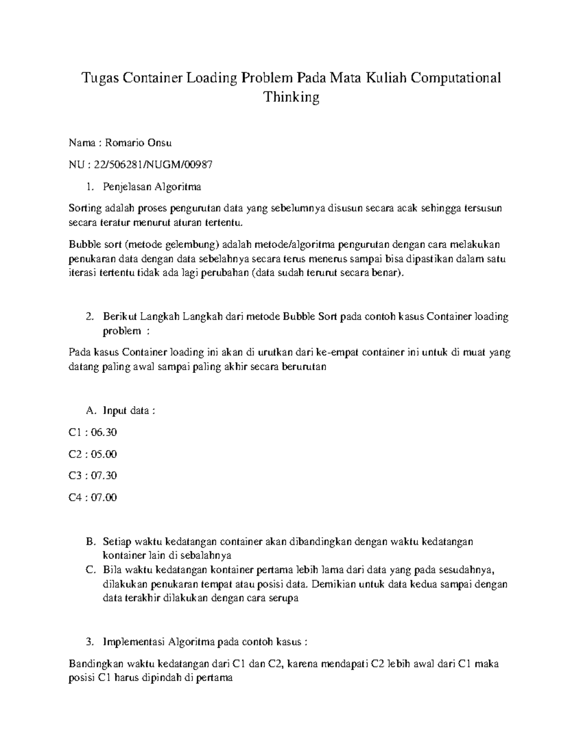 Tugas Container Loading Problem CT - Penjelasan Algoritma Sorting ...