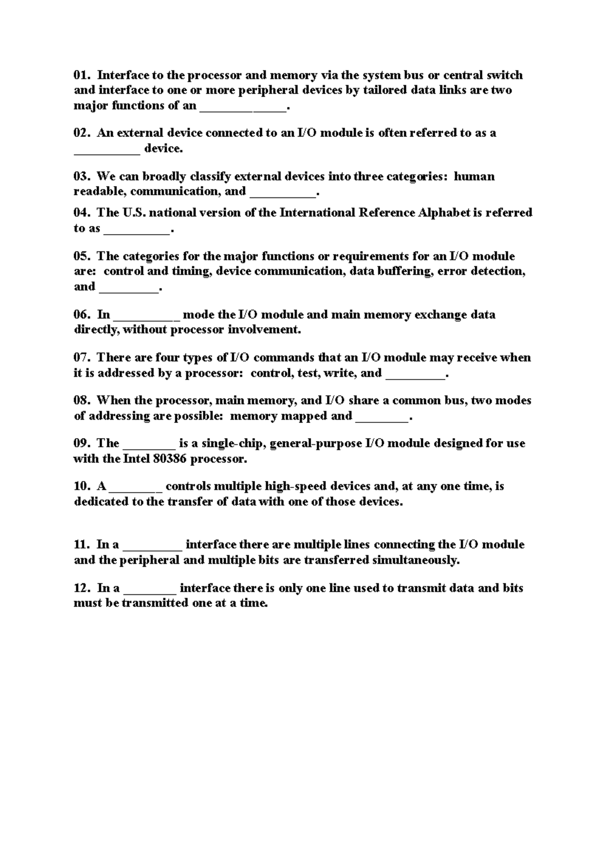 Short Answer 7 - Interface to the processor and memory via the system ...