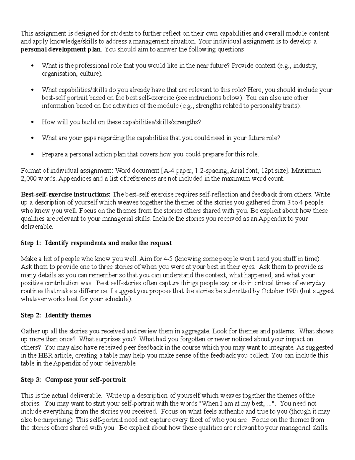 Individual assignment - This assignment is designed for students to ...