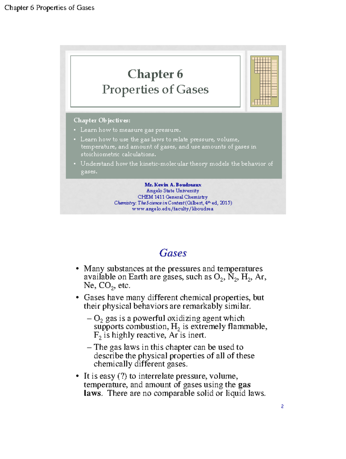 Chapter 6 Properties of Gases - General Chemistry Year I - Studocu