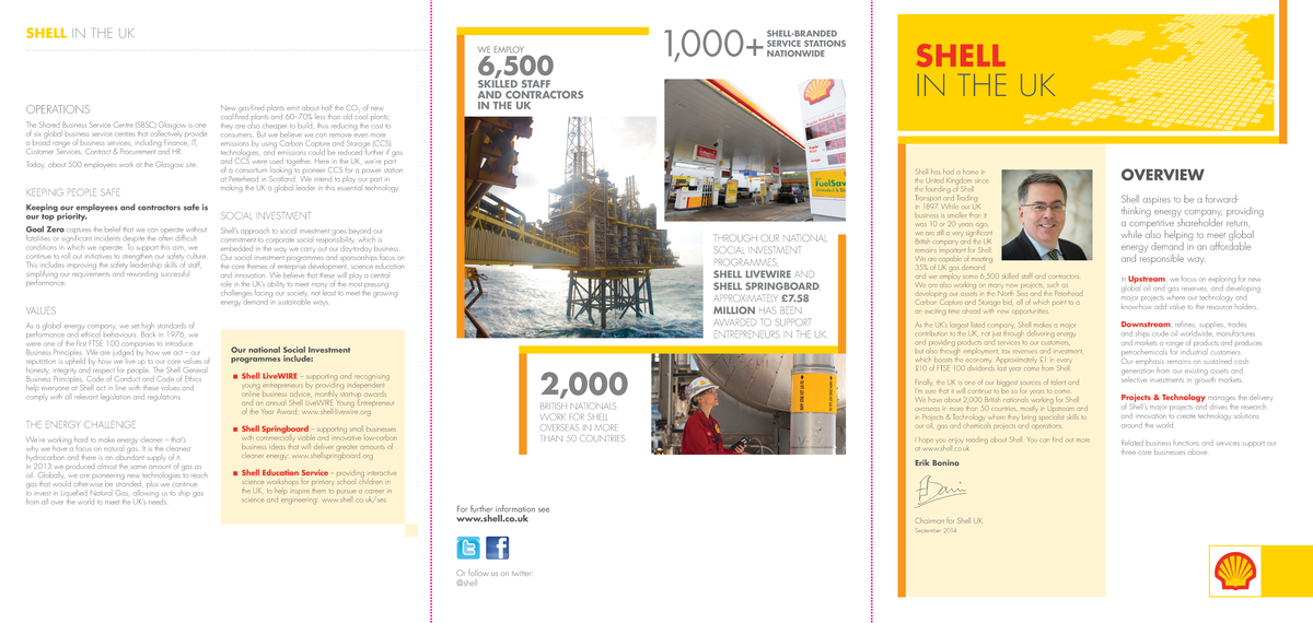 Suk brochure sept 2014 - SHELL IN THE UK SHELL IN THE UK Shell has had ...