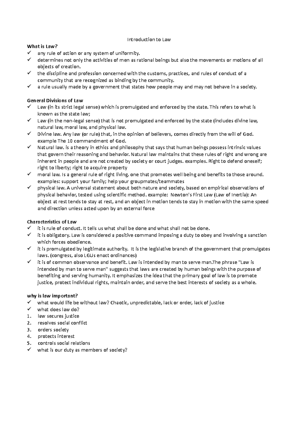 Oblicon Intro - Law on obligations and contracts - Introduction to Law ...