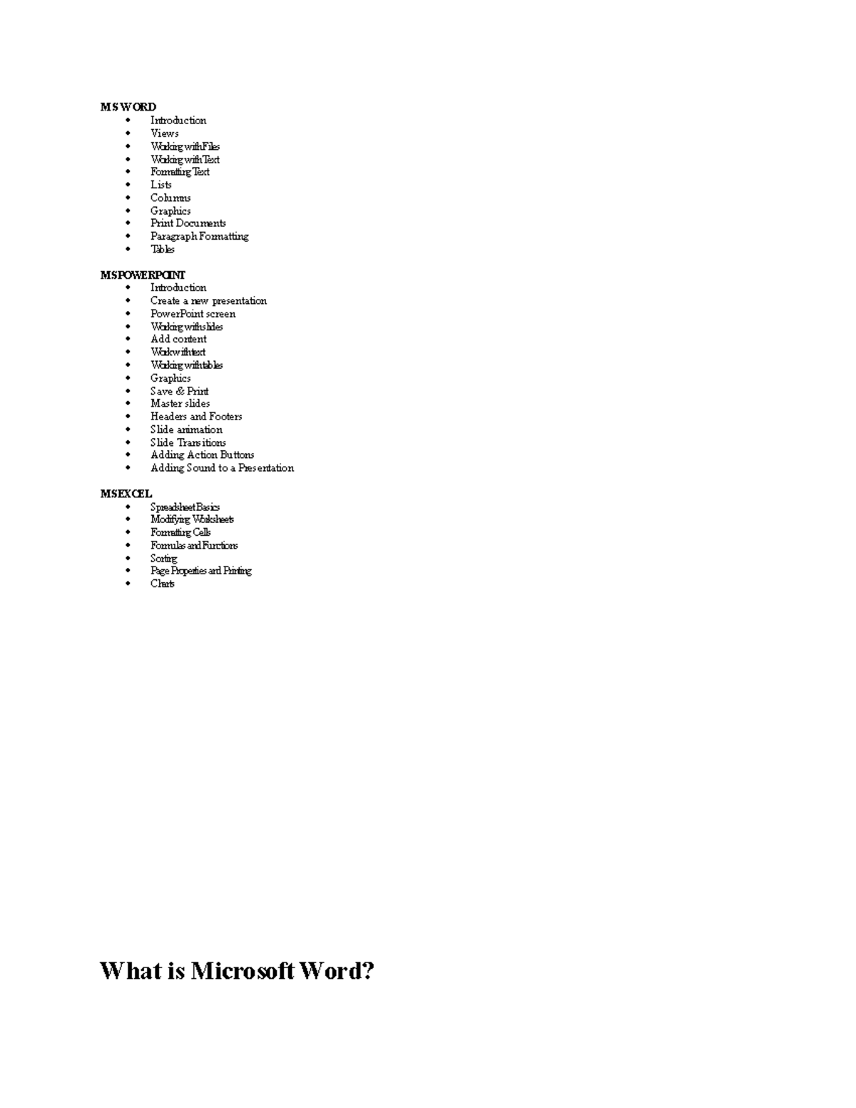 What is Microsoft Word self study - MS WORD Introduction Views Working ...