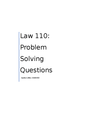 Model Problem and Answer - HOW TO ANSWER PROBLEM QUESTIONS USING THE ...