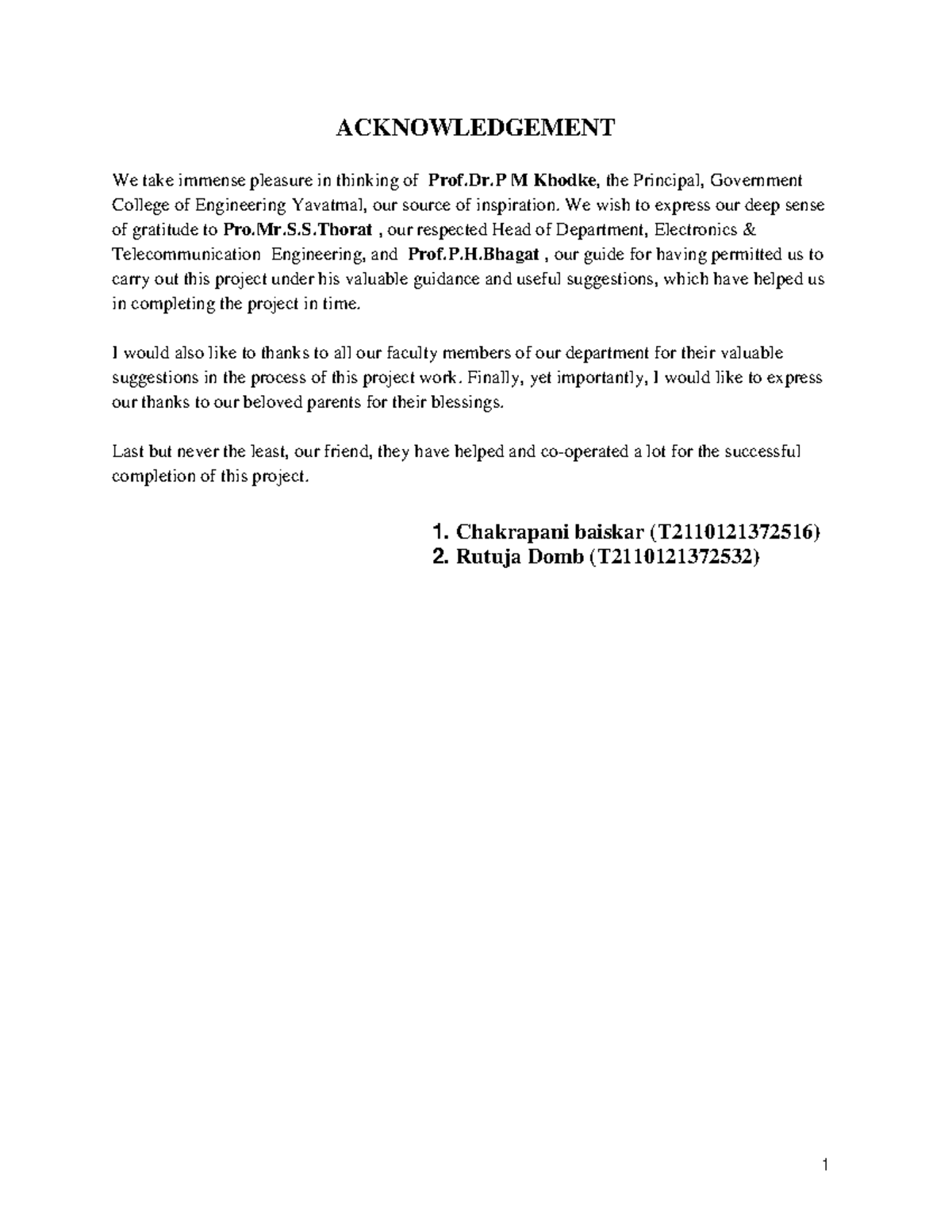 CHAT MINI Project Report - ACKNOWLEDGEMENT We take immense pleasure in ...