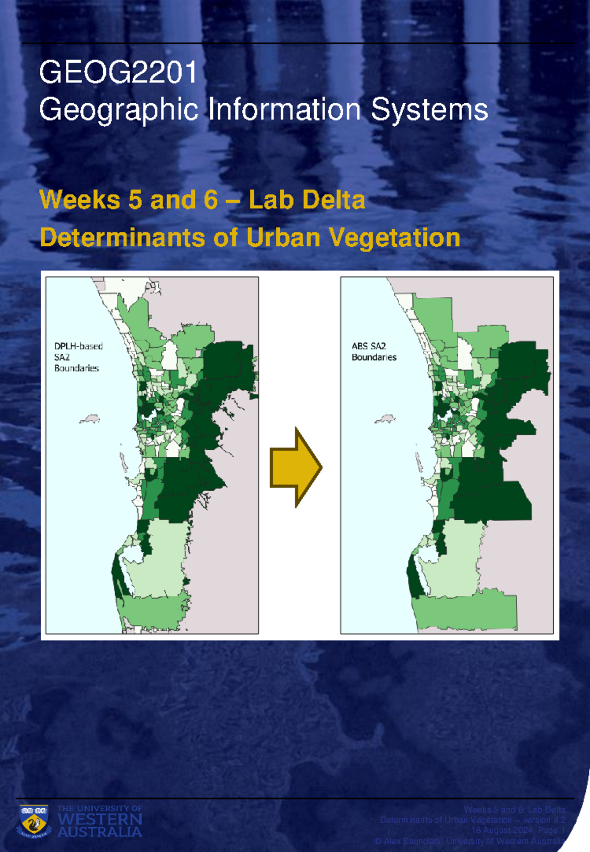 Weeks 5-6 Lab GEOG2201 - Weeks 5 and 6: Lab Delta Determinants of Urban ...