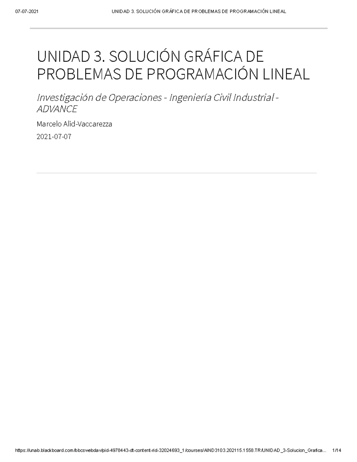 Unidad 3. Solución Gráfica DE Problemas DE Programación Lineal - - Studocu