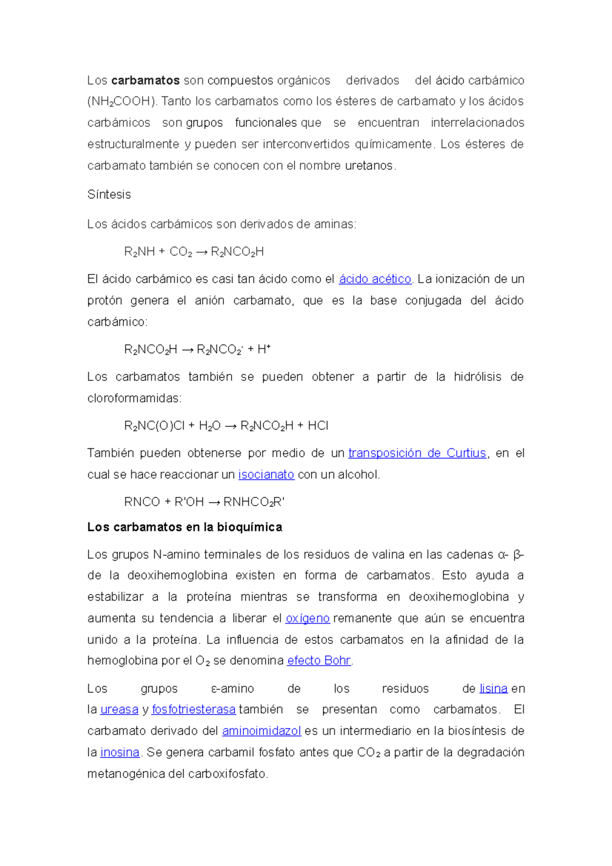 Carbamatos - Apuntes 1 - Los carbamatos son compuestos orgánicos ...