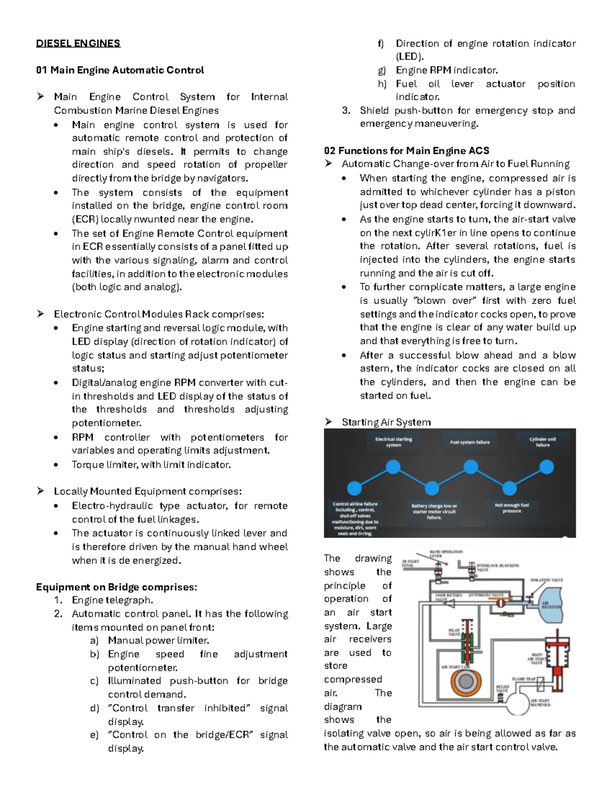 Reviewer 4 - Lecture notes - DIESEL ENGINES 01 Main Engine Automatic ...
