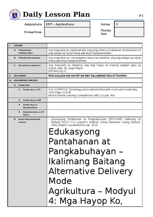 EN6-4 Adverbs of Time and Place - Daily Lesson Plan Subject Area ...