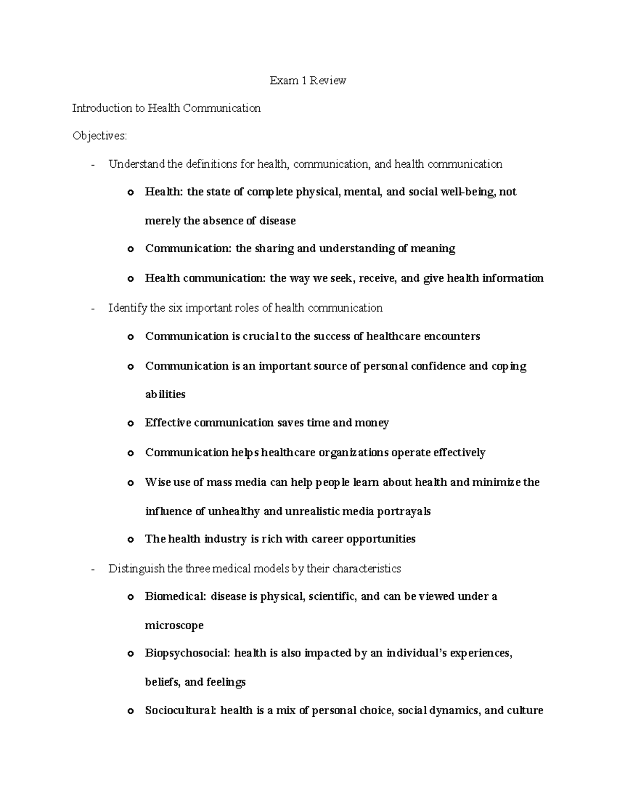 Intro To Health Communications Exam 1 Review Exam 1 Review intro-to-health-communications-exam-1-review-exam-1-review