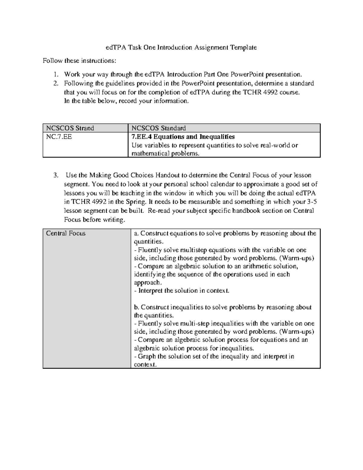Ed TPA Task One Introduction Assignment Template Mucci EdTPA Task