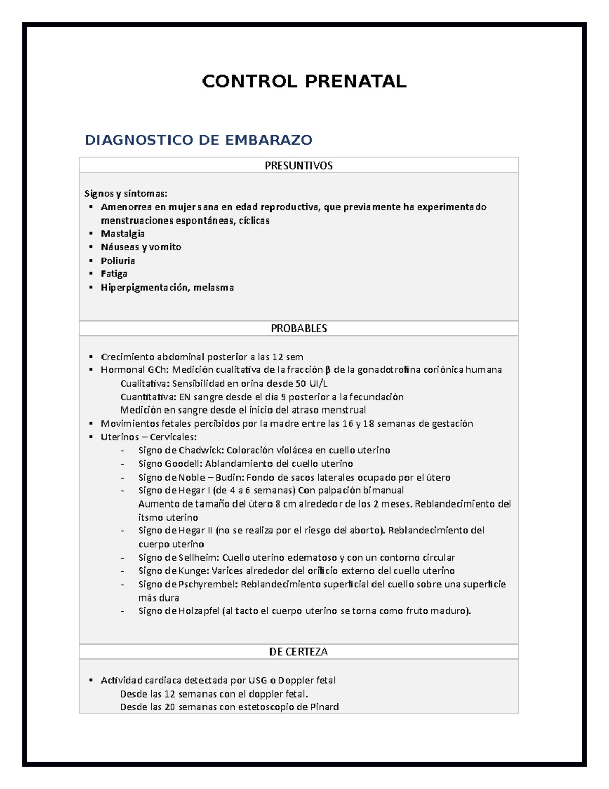 Control prenatal - Nota: 10 - CONTROL PRENATAL DIAGNOSTICO DE EMBARAZO ...