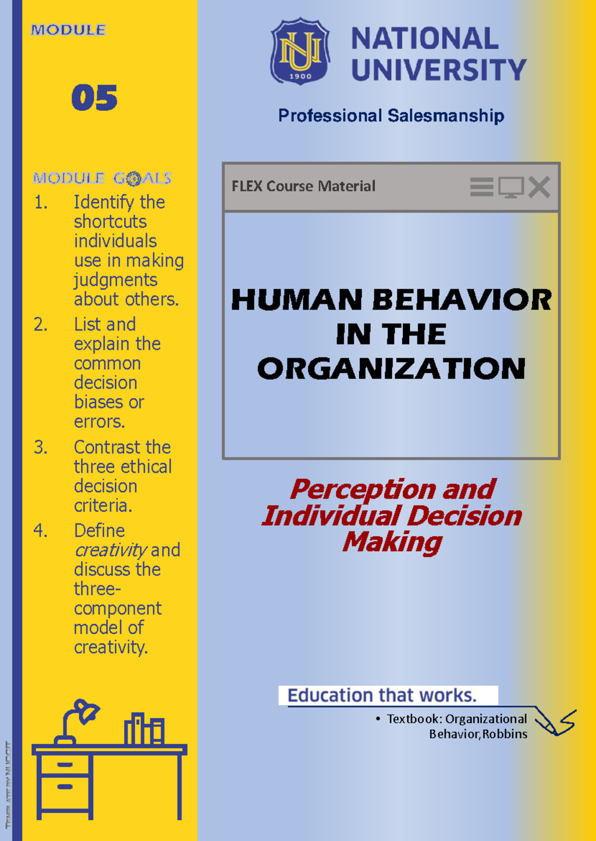 05 FLEX HBO - eee - FLEX Course Material HUMAN BEHAVIOR IN THE ...