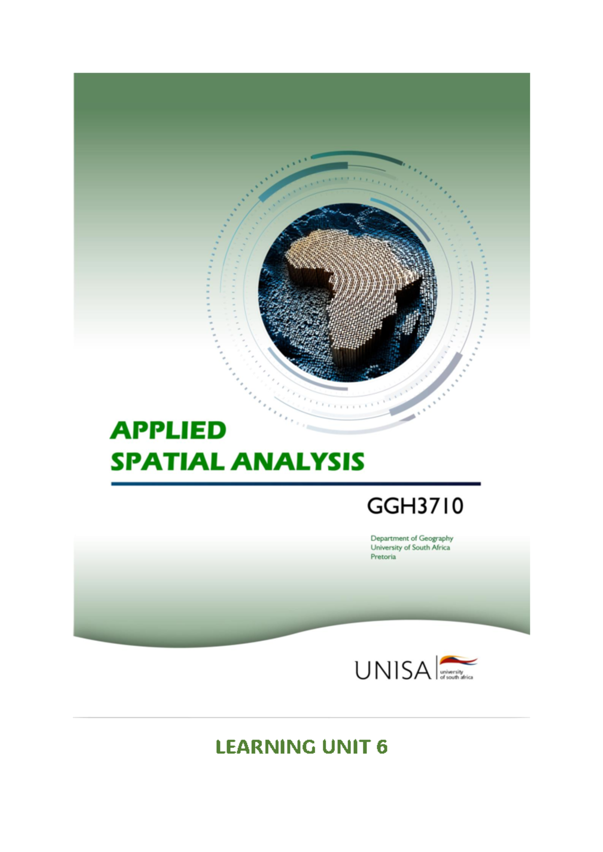 Lu 6 GGH 3710 - Lecturenotes - LEARNING UNIT Learning unit 6: Map ...