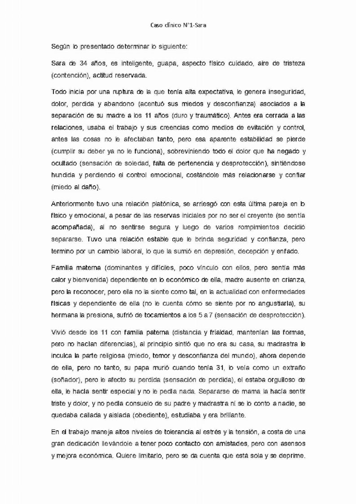 Resolucion Caso Sara - - Studocu