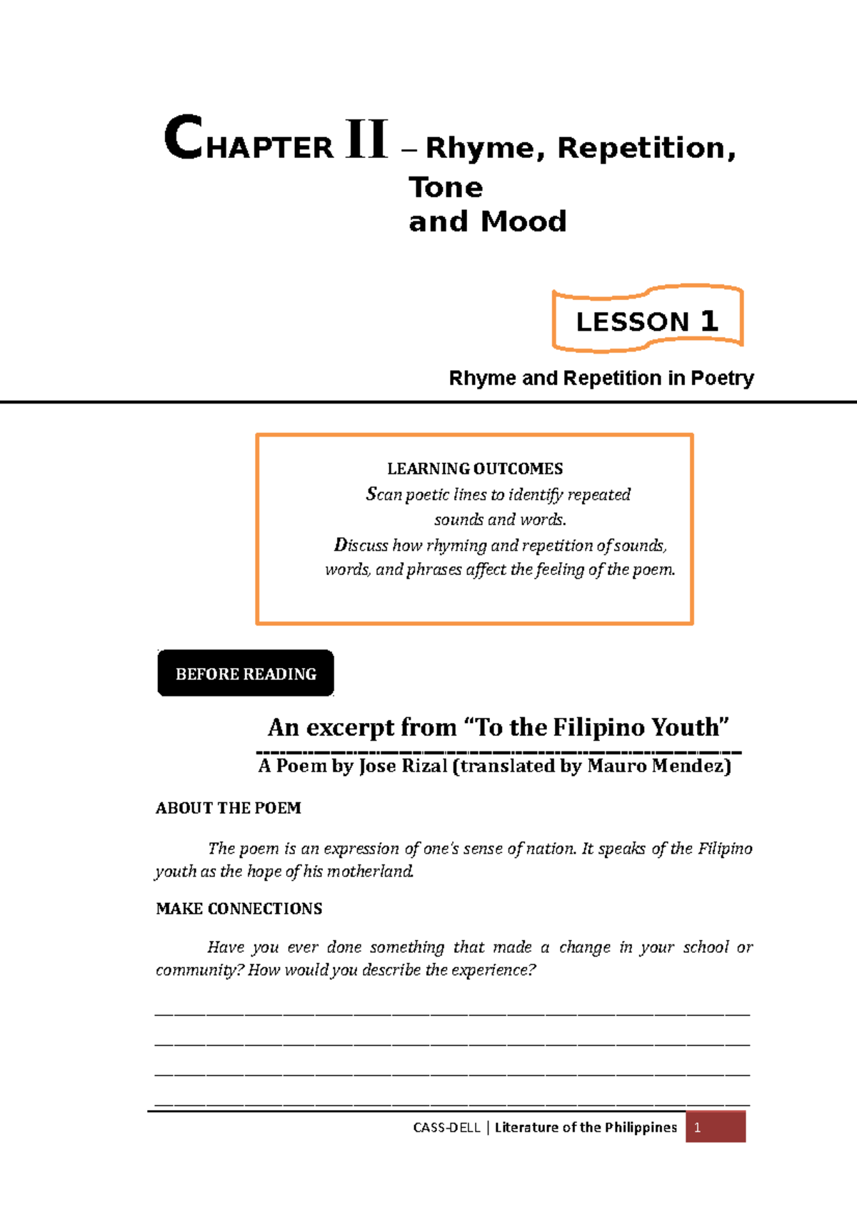 2 Chapter 5 Lesson 1 Rhyme AND Rhythm IN Poetry - CHAPTER II – Rhyme ...