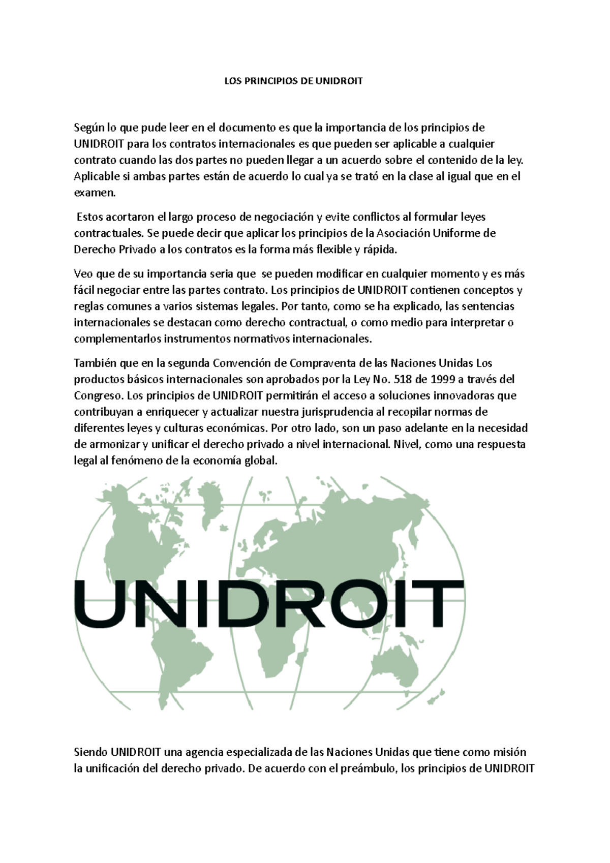 LOS Principios DE Unidroit - LOS PRINCIPIOS DE UNIDROIT Según lo que ...