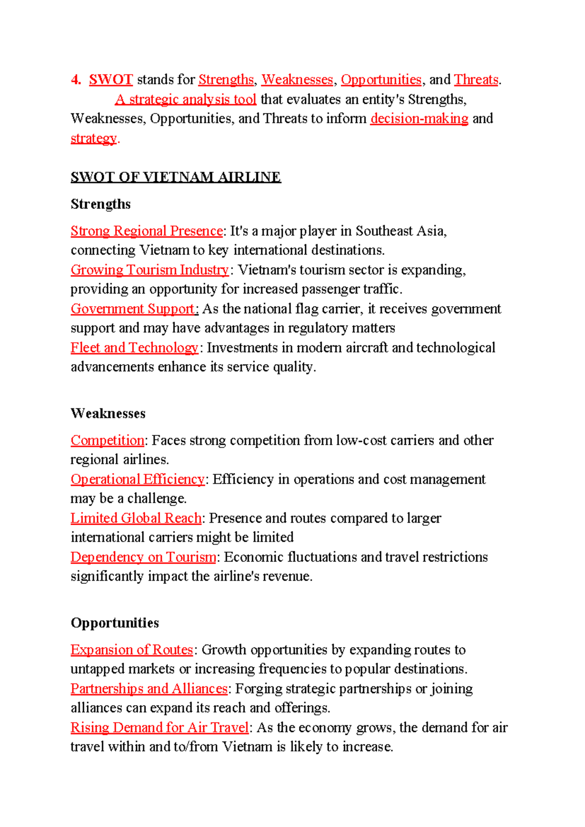 TEST THÔI AE ĐỪNG VÀO - 4. SWOT stands for Strengths, Weaknesses ...