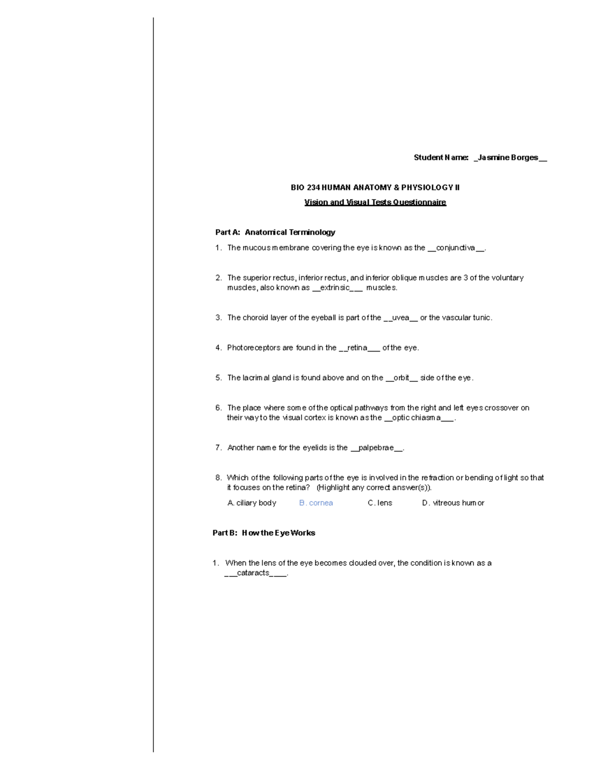 Vision Questionnaire-1 - Student Name: Jasmine Borges_ BIO 234 HUMAN ...