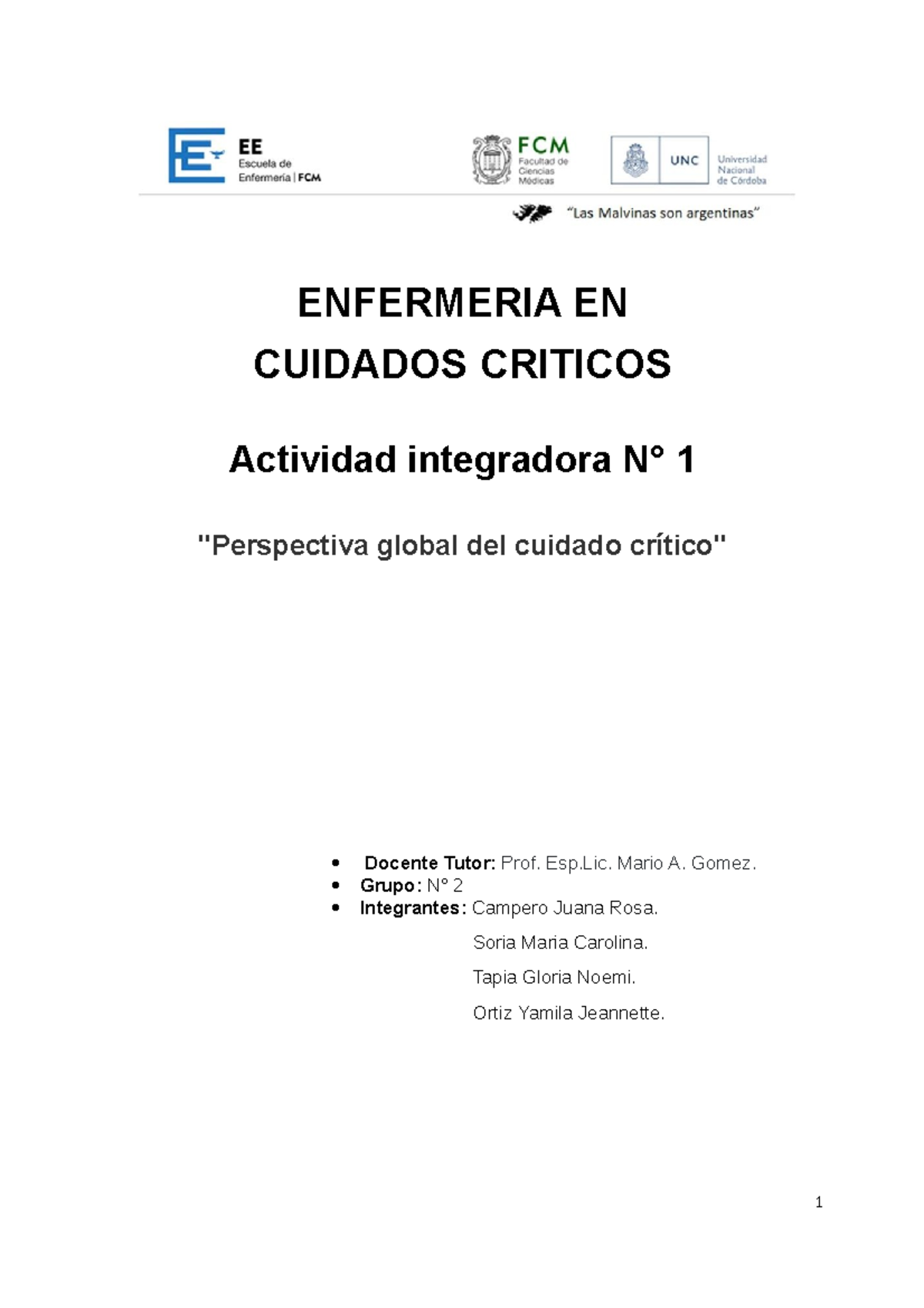 Cuidado critico pasar a pdf 2 - ENFERMERIA EN CUIDADOS CRITICOS ...
