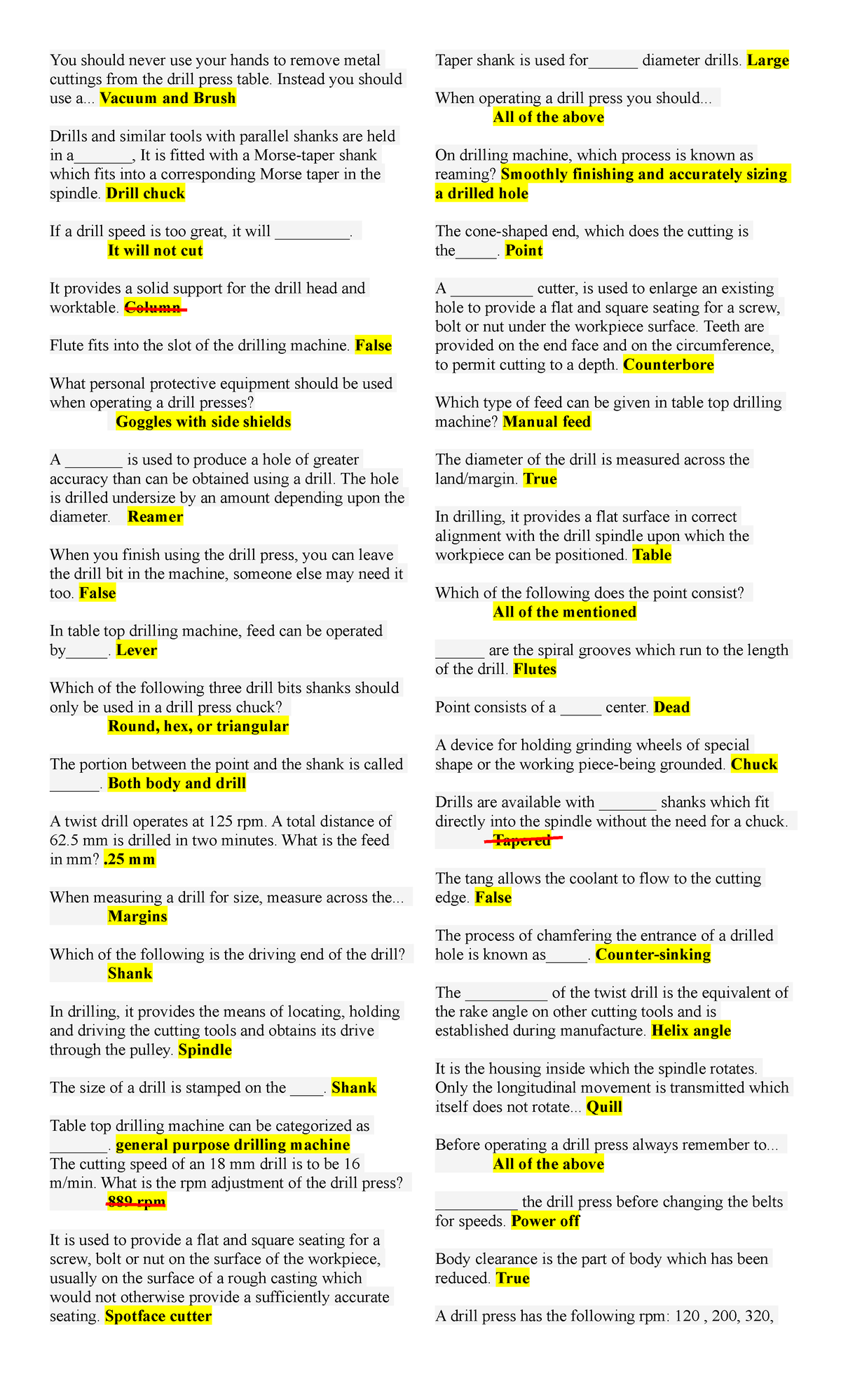 Drills Sample Terms - The course deals with a comprehensive review of ...