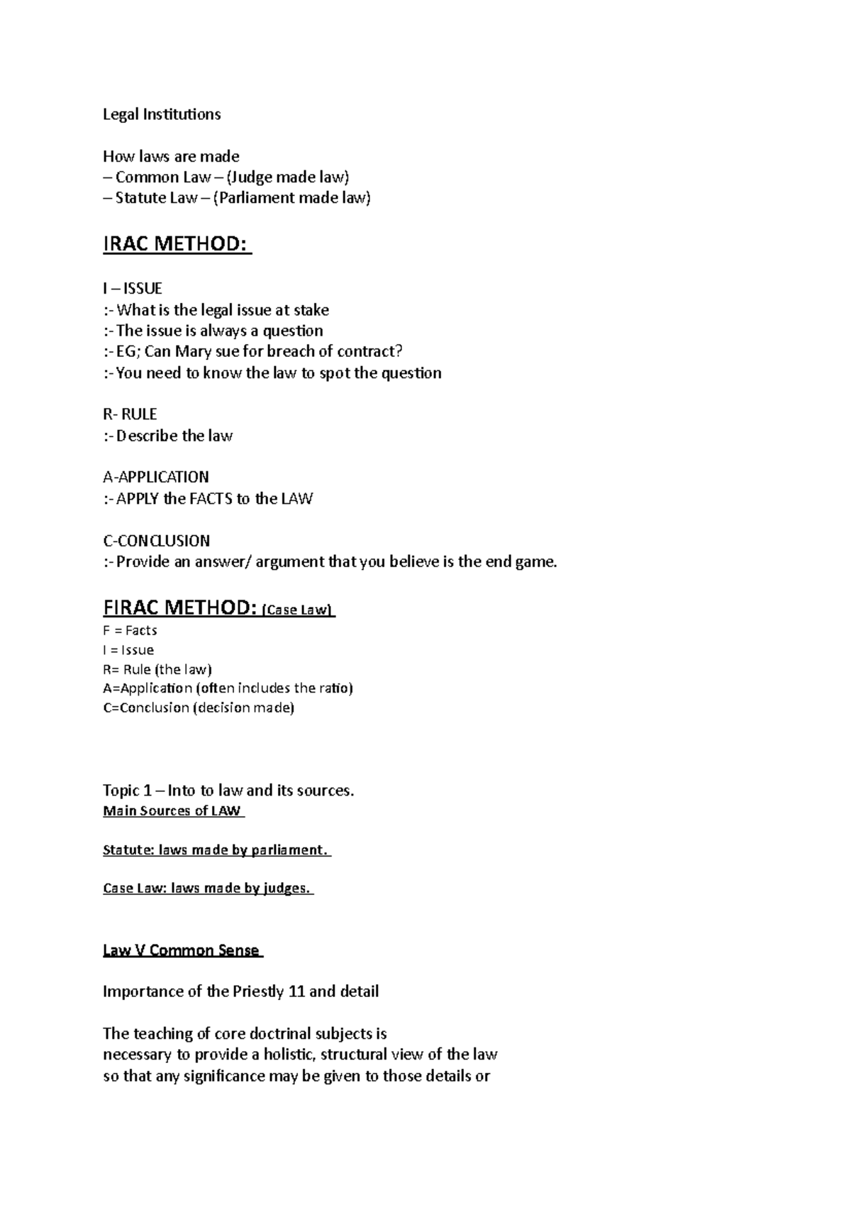 Legal Institutions- All slides for revision - Legal Institutions How ...