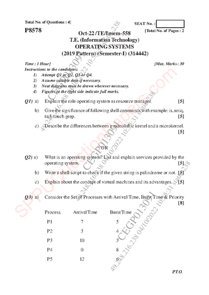 4.CPU Scheduling and Algorithm-Notes - Chapter 04 SCHEDULING AND ...