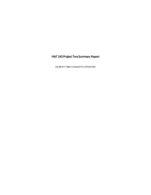 MAT 243 Project Two Summary Report Template - MAT 243 Project Two ...