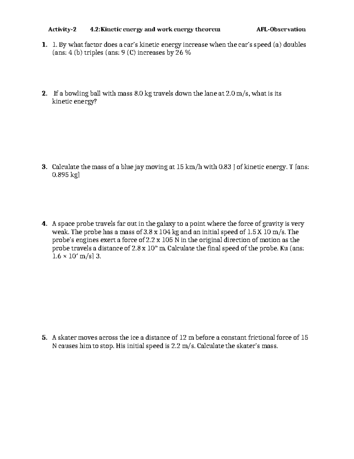 Activity-2-4.2 Kinetic energy and the work-energy theorem - Activity-2 ...